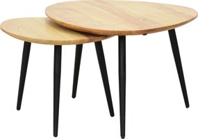 XXXLutz SADA KONFERENČNÍCH STOLKŮ, černá, barvy akácie, dřevo, kov, 74/68/45 cm Carryhome - Konferenční stolky - 001630024901