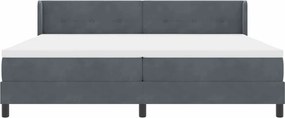 Postel s boxspringem s čelo Tmavě šedá 200 x 200 cm samet 3341487