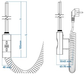 BPS-koupelny G+P Elektrické topné těleso s WiFi a dálkovým ovládačem (300 - 1200 W) Barva: Chrom, Výkon (W): 600