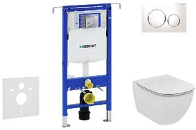 Geberit Duofix - Modul pro závěsné WC s tlačítkem Sigma20, bílá/lesklý chrom + Ideal Standard Tesi - WC a sedátko 111.355.00.5 NF4