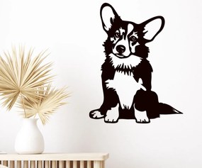 dřevo života Dřevěná dekorace psa Corgi Zvolte rozměr (cm): 45x60, Zvolte barvu dekoru: Černá