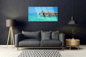 Obraz na skle Moře Architektura 120x60 cm