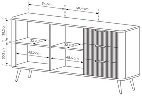 LANTE č | komoda C 163 2d3s | 163,2 cm | černá
