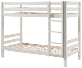 OnaDnes -20% Vyšší bílá borovicová dvoupatrová postel Vipack Pino 90 x 200 cm