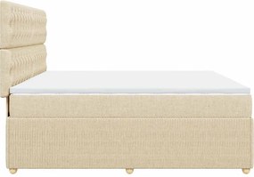 Box spring postel s matrací krémová 180x200 cm textil 3292147