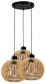 Stropní LED svítidlo LOFT 3xE27 - WOOD - černé