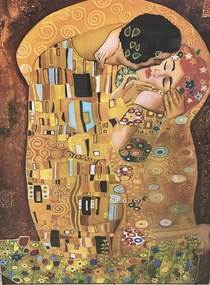 Postershop Obraz na plátně: Polibek, Gustav Klimt - 75x100 cm