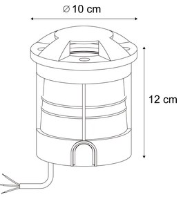 Moderní zemní bodové svítidlo černé GU10 50mm 4-světelný efekt IP65 - Cellar