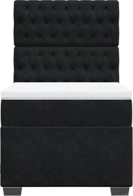 Box spring postel s matrací černá 90x190 cm samet 3290794