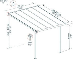 Palram - Canopia Capri 3000 antracit 3 x 3 - hliníková (montovaná) pergola