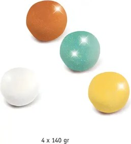 DJECO Třpytivá modelína s odlesky / 4x 140 g / Oranžová, světle modrá,