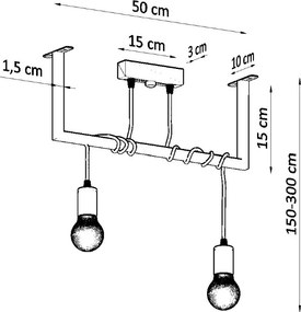 Sollux Lighting Lustr SALAMANCA 2 černý