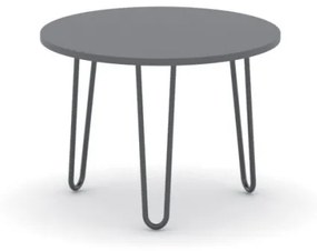 Kulatý konferenční stůl SPIDER, průměr 600 mm, černá podnož, deska grafitová