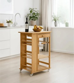 Regál, bambus, přírodní, DR-046