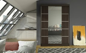 ADRK Šatní zrcadlová skříň posuvná GENUA CH 120, choco