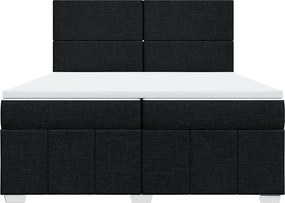 Box spring postel s matrací černá 200x200 cm textil 3294070