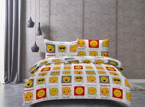Povlečení z mikrovlákna EMOJI EMOCE bílé Rozměr povlečení: 2 ks 70 x 90 cm | 200 x 220 cm