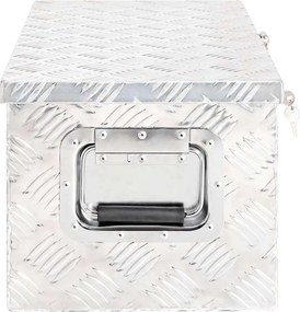 Úložný box stříbrný 70 x 31 x 27 cm hliník 152250
