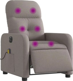 Elektrické masážní polohovací křeslo taupe textil 3206793