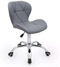 LuxuryForm DESIGN Otočná židle LIVIO na stříbrné podstavě s kolečky - šedá