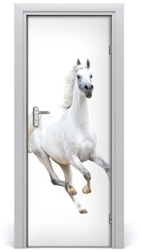 Samolepící fototapeta na dveře Bílý kůň ve cvalu 85x205 cm