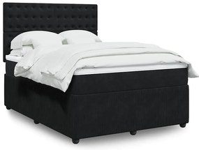Box spring postel s matrací černá 140 x 190 cm samet 3294648
