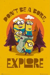 Plakát, Obraz - Minions - Don‘t Be Bore, Explore, (61 x 91.5 cm)