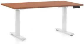 Výškově nastavitelný stůl OfficeTech C, 120 x 80 cm - bílá podnož Barva: Třešeň