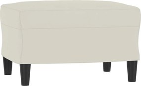 Křeslo s podnožkou krémové 60 cm samet 3201105