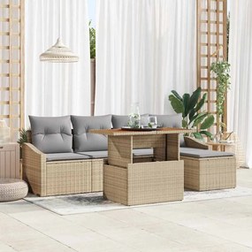 Sada zahradních pohovek 6 ks Beige a šedá 3349825
