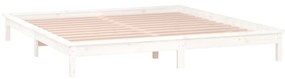 Rám postele s LED světlem bílý 200 x 200 cm masivní dřevo
