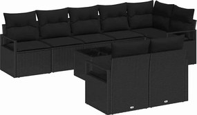 Set pohovek 9 ks Černá polyratan 3346443