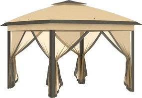 Outsunny altán 3,3x3,3 m, vodoodpudivý zimní pop-up skládací altán s dvojitou střechou, UV ochrana, skládací párty stan, zahradní stan s bočními pane…