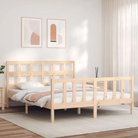 Rám postele s čelem 160 x 200 cm masivní dřevo,  3193021