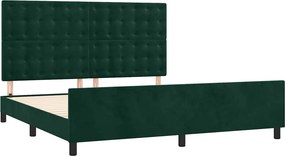 Rám postele bez matrace tmavě zelená 160 x 200 cm samet 3126010
