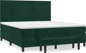 Box spring postel s matrací tmavě zelená 180x200 cm samet 3137740