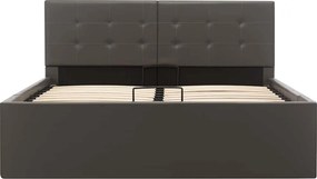 Rám postele zvedací úložný prostor šedý umělá kůže 120 x 200 cm 285524