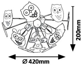 Rabalux 6389 - Dětský přisazený lustr BIRDY 3xE14/40W/230V