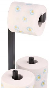 Erga Pap2, zásobník na toaletní papír na postavení 60cm (8 rolí), černá matná, ERG-YKA-P.PAP2-BLK