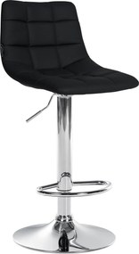 Sada 2 barových židlí Jerry umělá kůže chromovaná konstrukce – černá