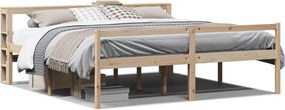 Postel s čelem pro seniory 200 x 200 cm masivní borovice 3305873