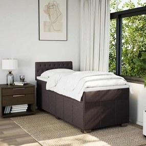 Box spring postel s matrací tmavě hnědá 90x200 cm textil 3286961