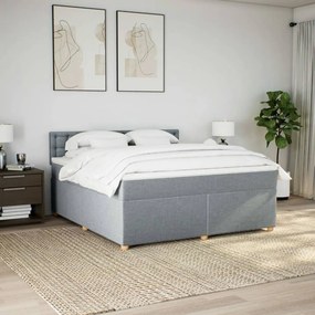 Box spring postel s matrací světle šedá 180 x 200 cm textil 3289073