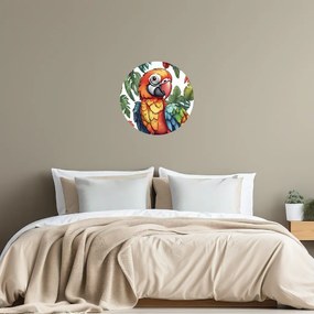 PIPPER. Kruhová samolepka na zeď "Papoušek" Velikost: 60cm