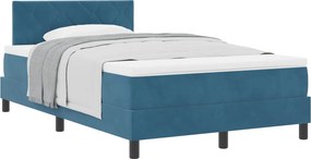Postel s boxspringem s čelo Tmavě modrá 120 x 190 cm samet 3339228