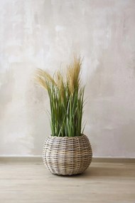 Přírodní koš na rostliny PALLA, ratan, průměr 45 cm, natur
