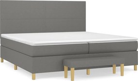 Box spring postel s matrací tmavě šedá 200x200 cm textil 3137022