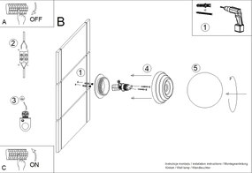 Nástěnné svítidlo Zori, 1x bílé skleněné stínítko, or
