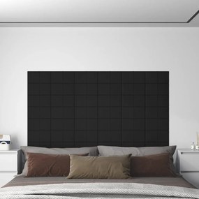 vidaXL Nástěnné panely 12 ks černé 30 x 15 cm samet 0,54 m²