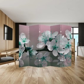 Paraván - Květ - tyrkysový (210x170 cm)